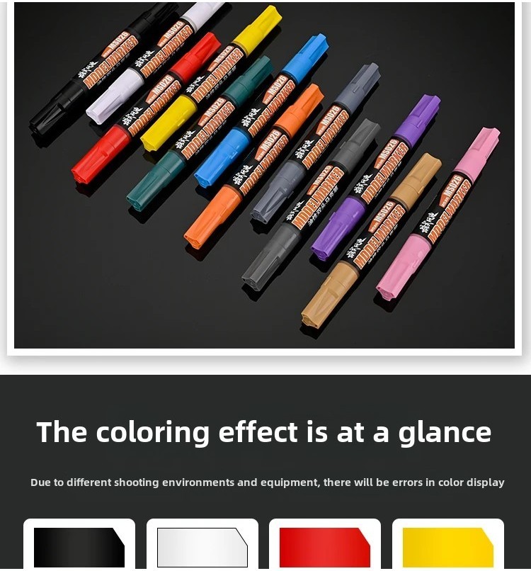 MS026 D001 0.07mm Oil-based Marker Double Headed 0.7mm Model Marker for ...