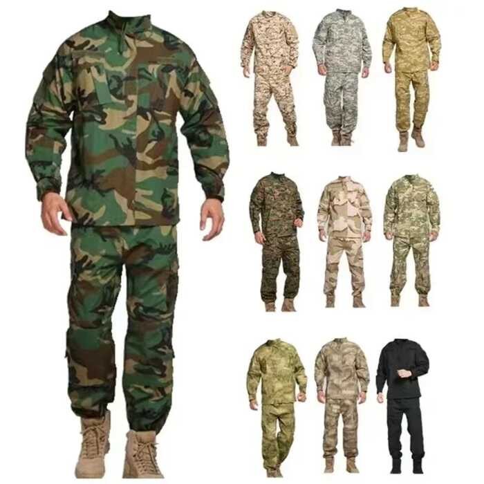 Hot New Durable and Wear-ant Men's Camo ACU Uniform 2PC Set Training ...