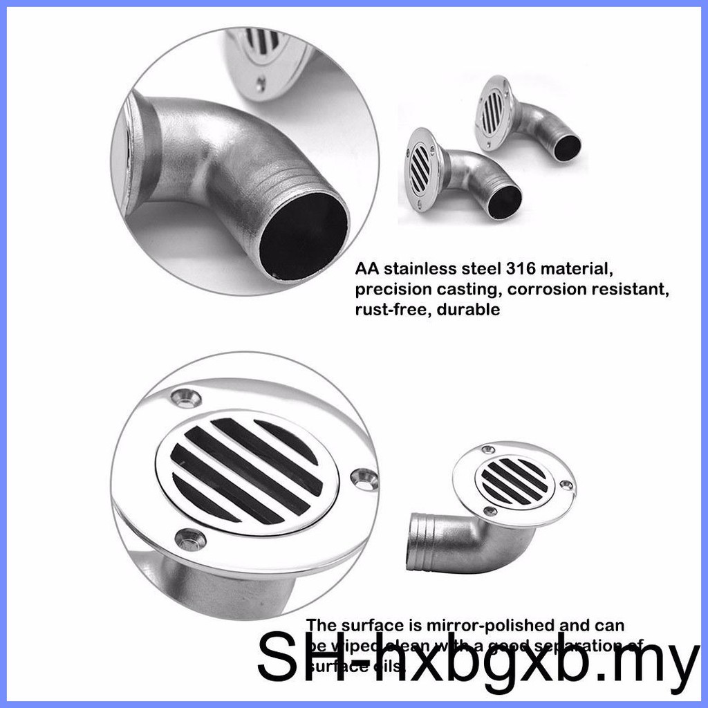 Boat Deck Drain Cover Stainless Steel Small Scupper Bend Convenient ...
