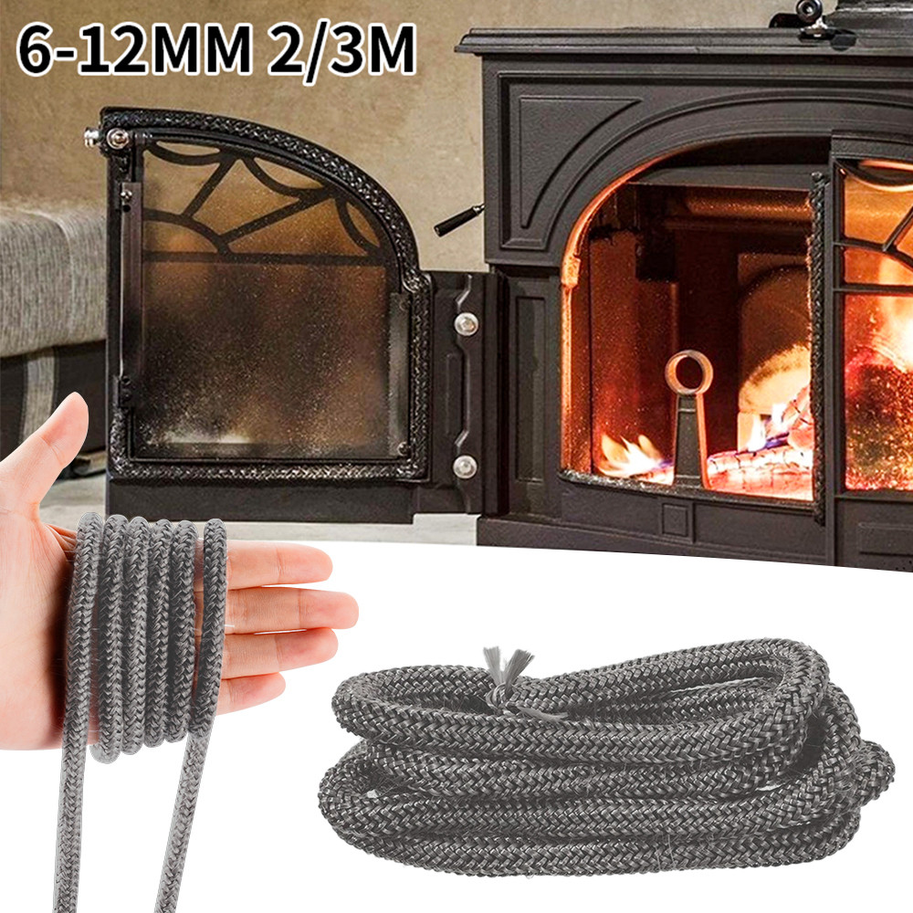6/8/10/12mm high temperature wood burner black gasket rope width 2m ...