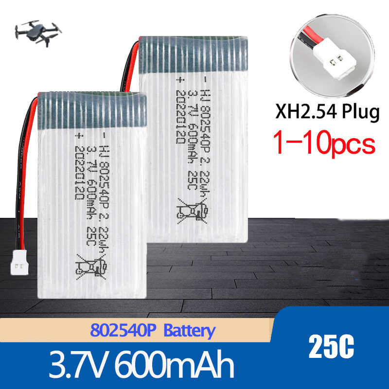 600Mah 3.7V Drone Battery Xh2.54 Plug RC Quadcopter Helicopter Battery ...