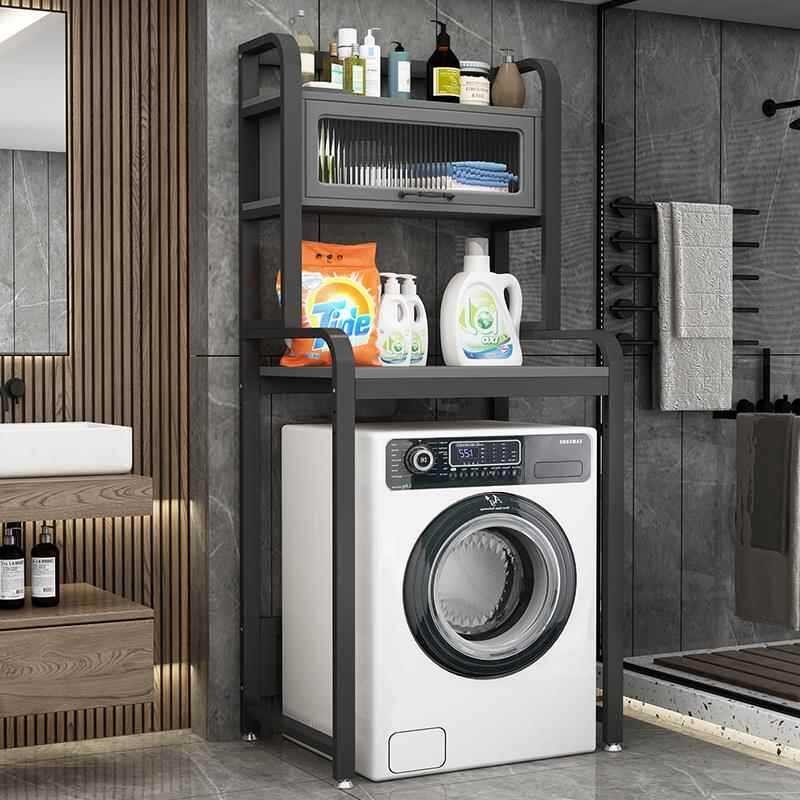 Storage rack above washing machine, floor to ceiling balcony ...
