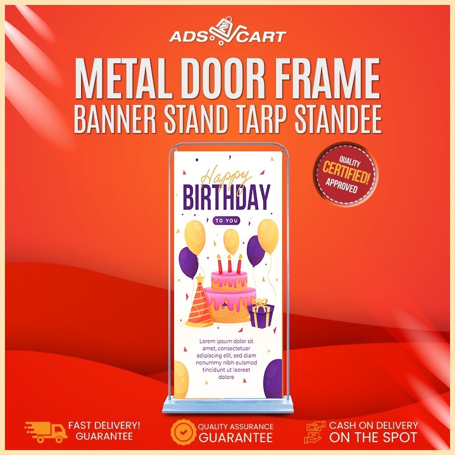 ADS Door Frame Type Banner Stand Tarpaulin Tarp Standee 80cmx180cm ...