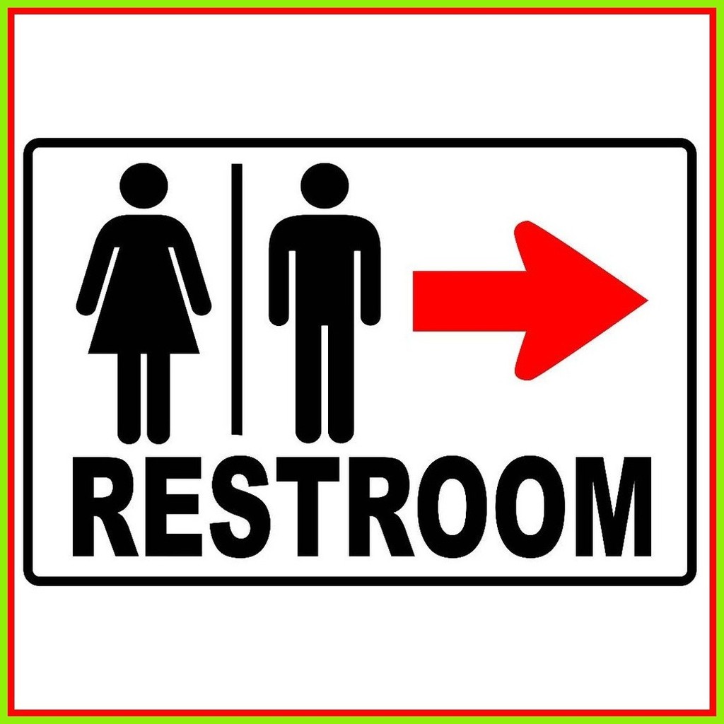 RESTROOM/TOILET - Laminated Signage - A4 Size high quality print ...