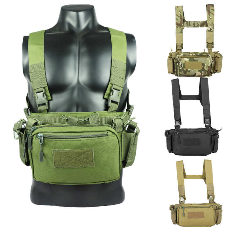 Airsoft Tactical Vest Army Chest Rig Carrier Armor X Harness Rifle ...