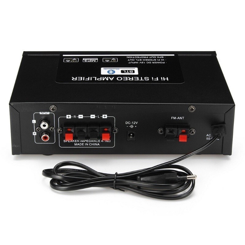 12V 220V 800W Bluetooth 5.0 Amplifier for speaker 2.0 Channel Car Audio ...