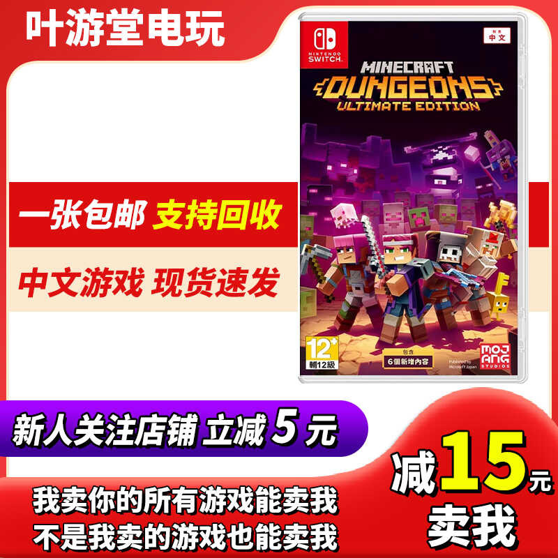 Tt Tt Nintendo Switch Game Cartridge NS Minecraft Dungeons Hero Edition ...