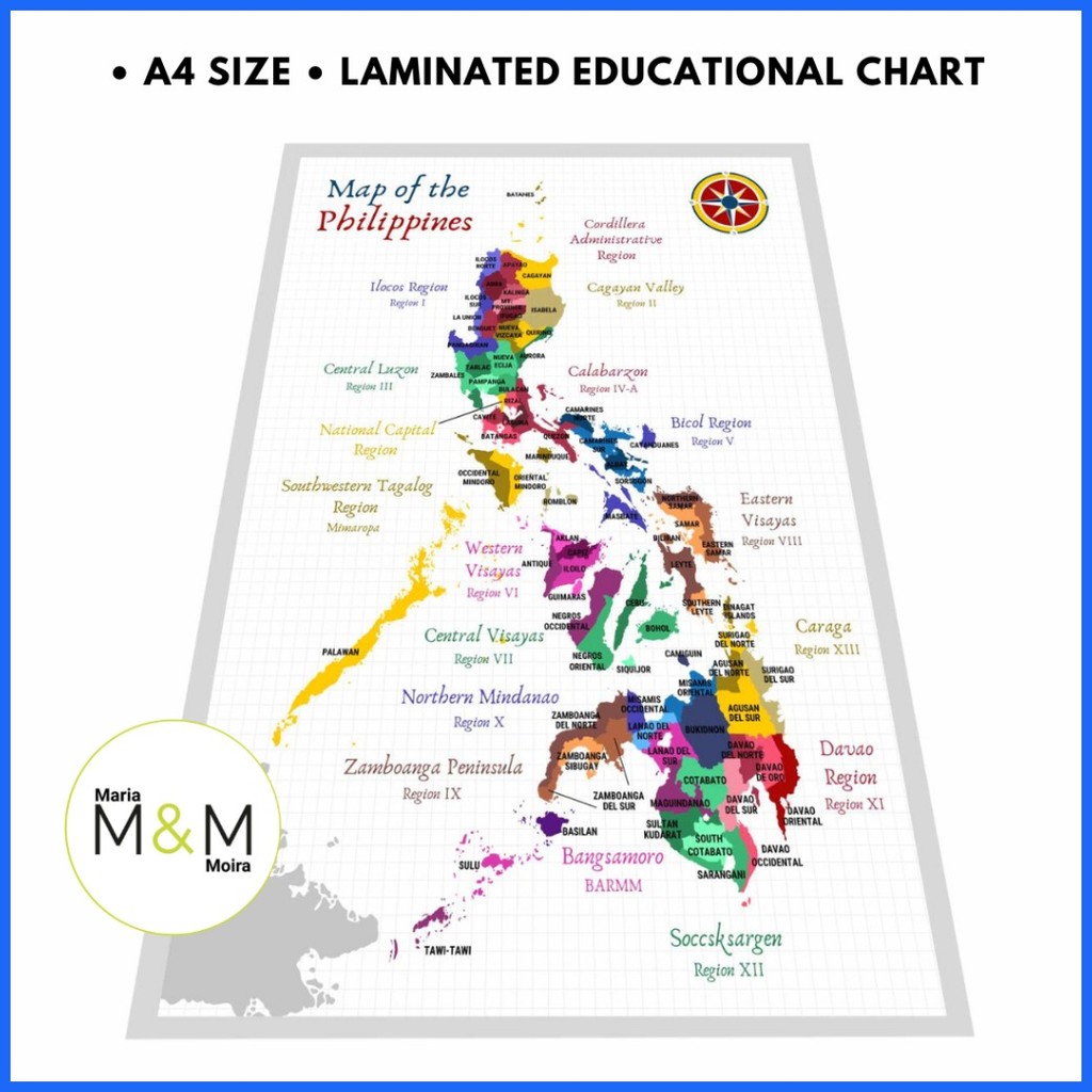 LAMINATED PHILIPPINE MAP CHARTS | A4 SIZE | EDUCATIONAL CHARTS | MAPA ...