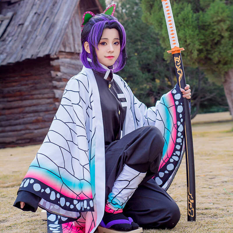 Slayer Demon Costume Clothes Kochou Shinobu Women Uniform Janpanese ...