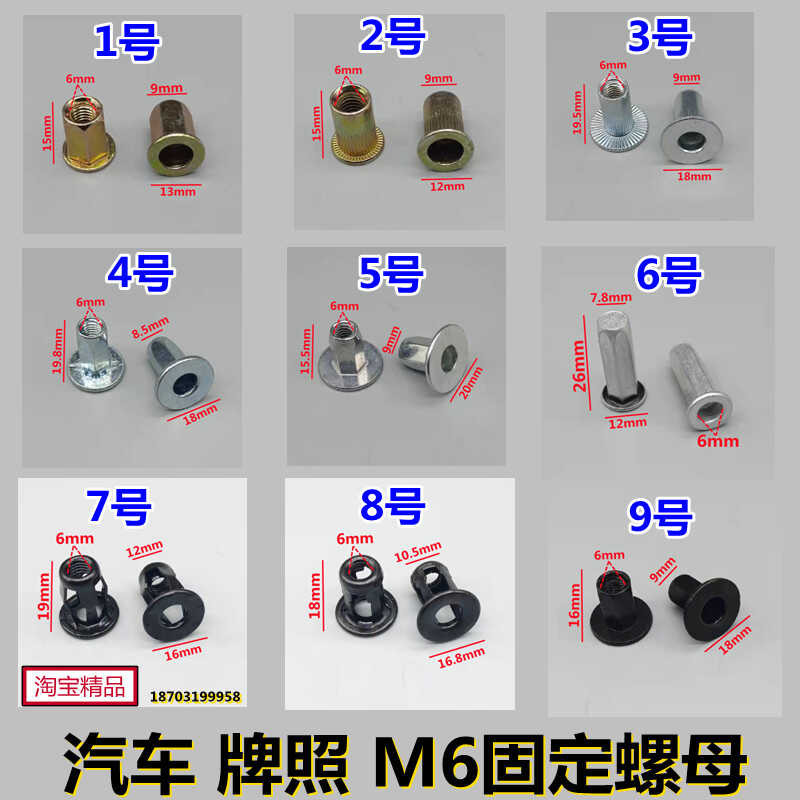 Universal installing a front and back car plate nuts fixing nuts ...