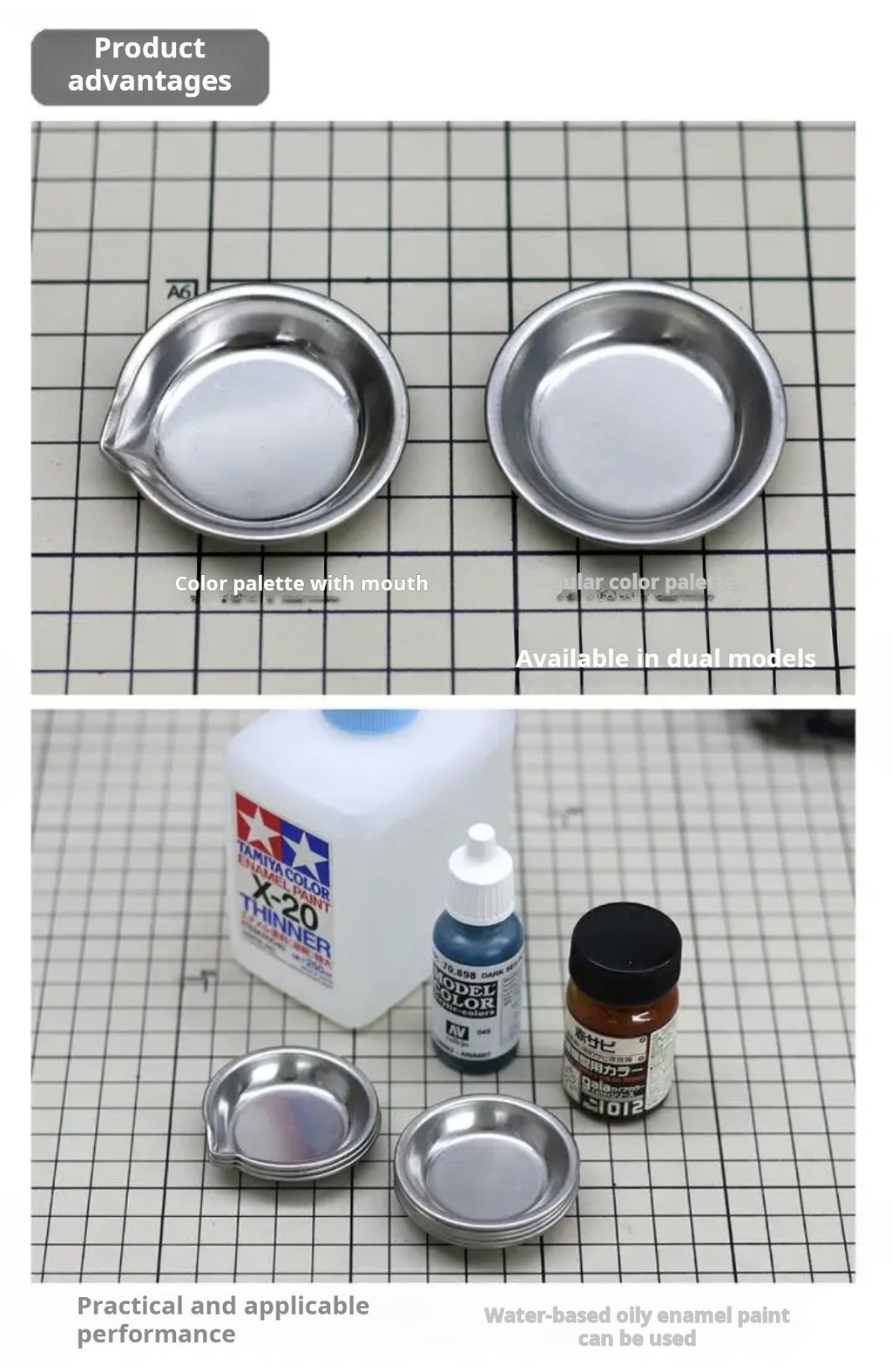 10pcs Metal Paint Palette Pigment Mixing Dish MSWZ MS074 Paint Mixer ...