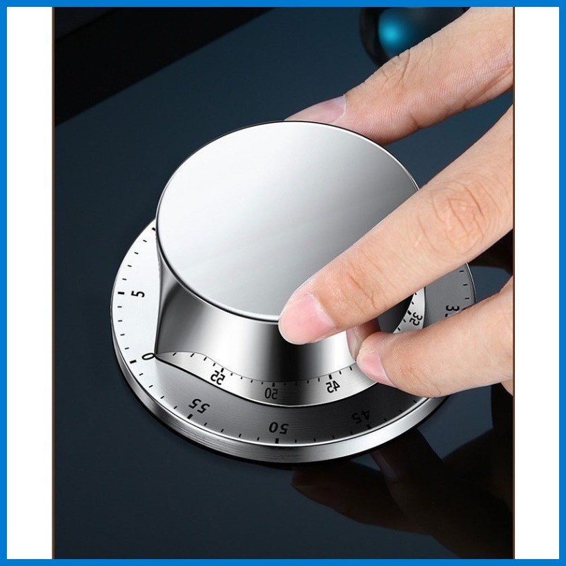 Stainless Steel Kitchen Timer with Magnetic Base Manual Mechanical ...