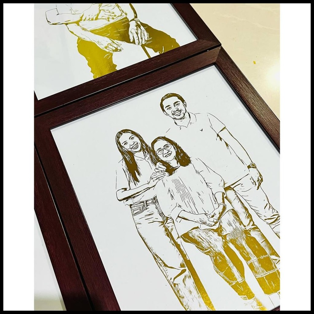Glass Frame Customized Foil Portrait Photo Collage Heart Collage ...