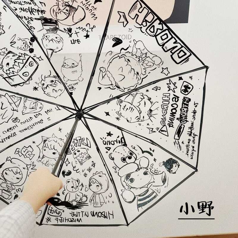 Hirono Triple Fold Transparent Automatic Umbrella POP MART | Shopee ...