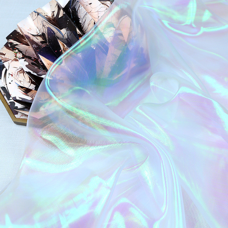 1 Meter Colorful Fluorescent Fabrics Pearl Crystalline Fabric ...