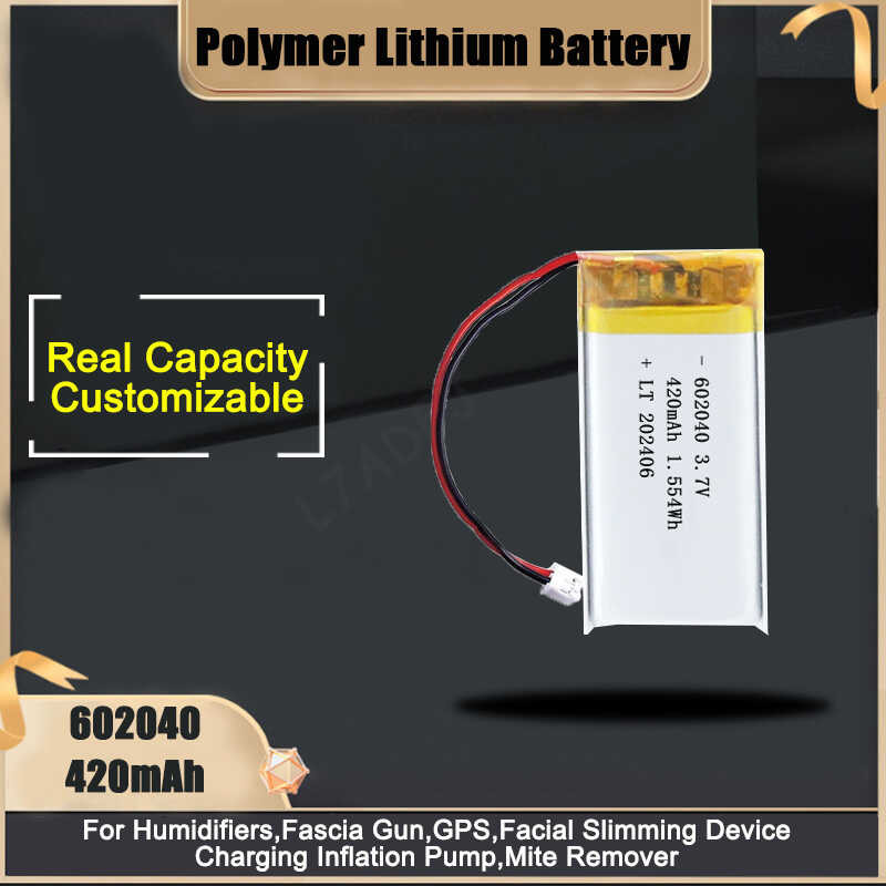 Lithium 602040 2 45 420Mah 3.7V Rechargeable Lipo Battery For GPS ...