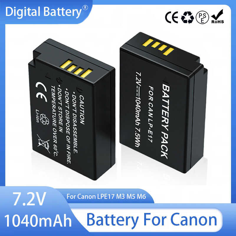 LP-E17 1040mAh Rechargeable Batteries For Canon LPE17 EOS RP 200D 250D ...