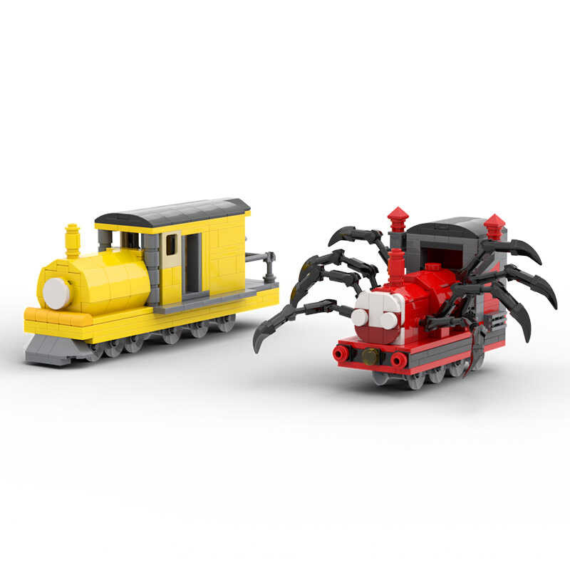 Horrors BuildMOC Game Idea Choo-Choo Charles Building Blocks Set Spider Train Animal Figures ...