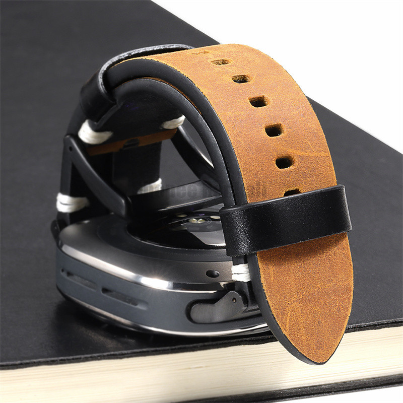 New Style 22mm Genuine Leather Watch Strap Universal Quick Release ...