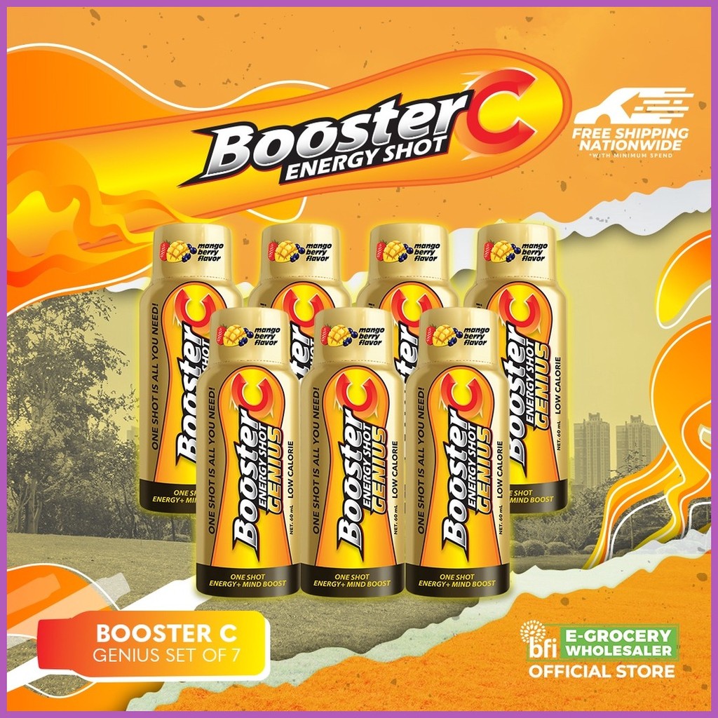 § ⭐ BFI Booster C Energy Shot Genius Memory and Concentration Booster ...
