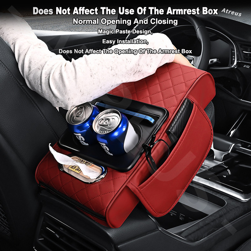 Land Rover Leather Car Armrest Pad Central Armrest Storage Box With Cup ...