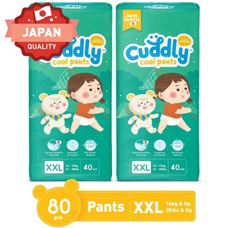 Cuddly Japanese Cool Pants Diaper XXL 80S (40X2 Packs) | Shopee Philippines