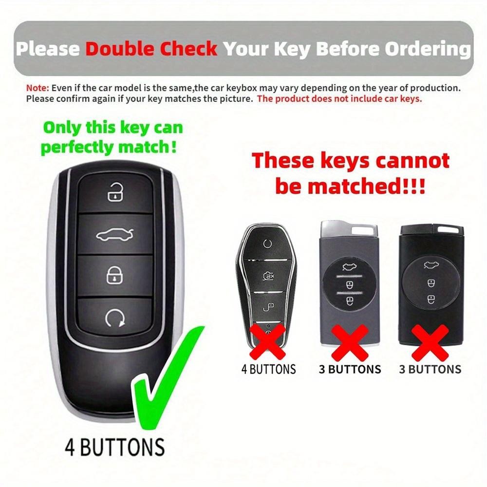 4 Buttons TPU Car Remote Key Case Shell, Fit for Chery Tiggo 7 Pro Max ...