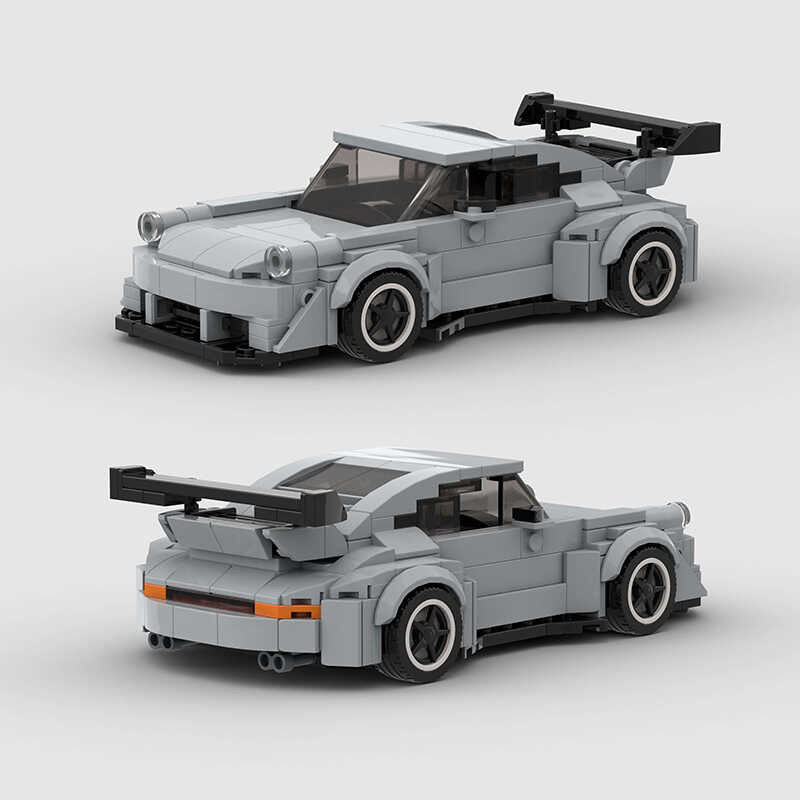 Model MOC City Racing Car Speed Champions Sports Building Blocks Bricks ...
