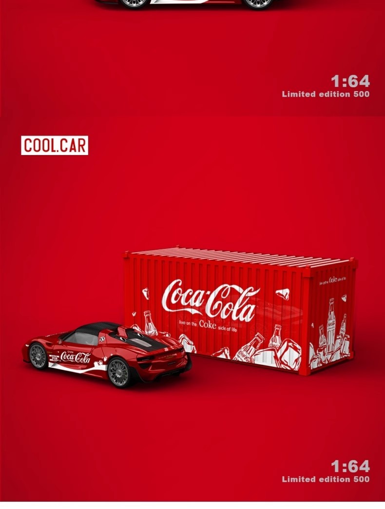 Cool Car 1/64 Porsche 918 Spyder Coca-Cola Diecast car Car Model ...
