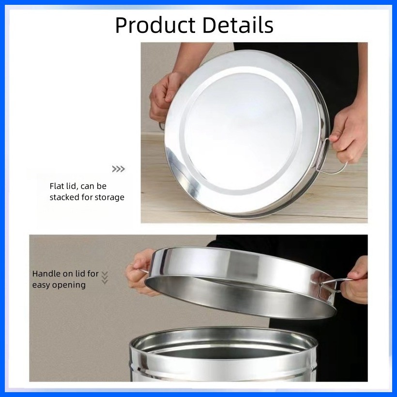 ๑ ☢ stainless food container rice keeper storage 25kg/15kg/10kg/5kg ...