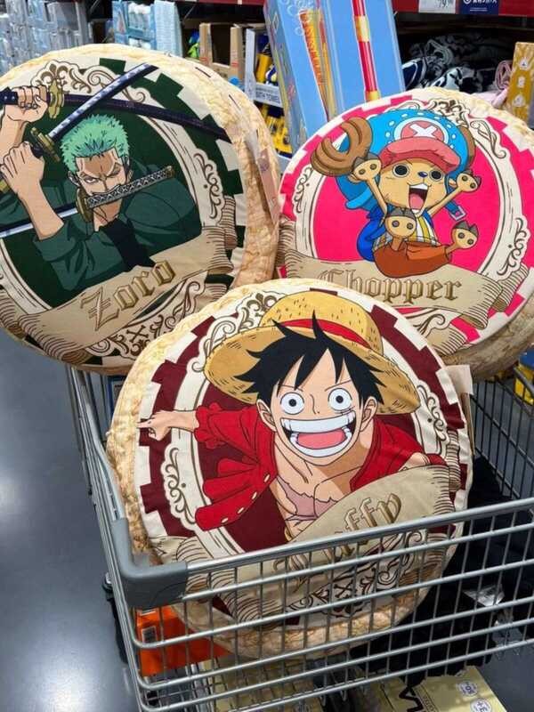 W Sam One Piece Zorro Chopper Luffy Round Pillow Waist Port Soft Seat ...