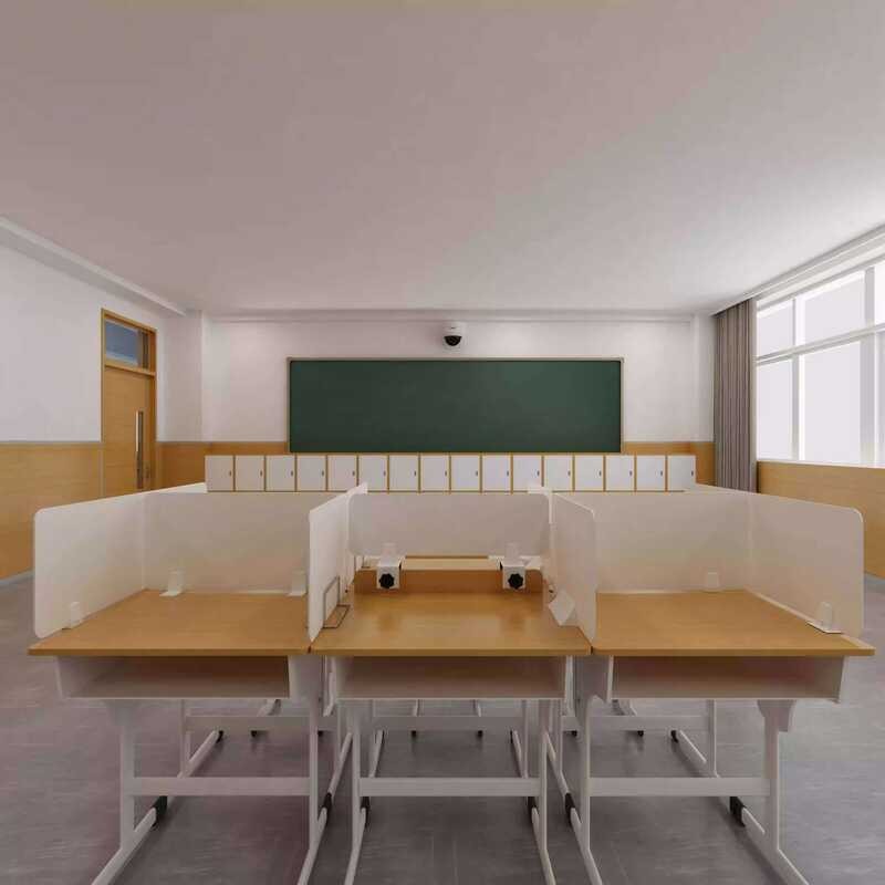 ☑♥ Student Desk Exam Eco-friendly PVC Computer Room Partition Desktop ...