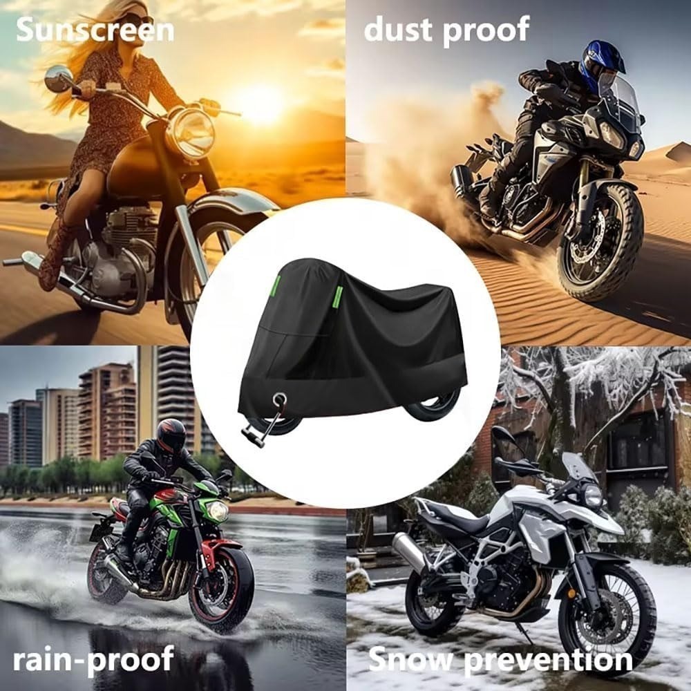 3 Layers Motorcycle Cover Rain Dust UV Outdoor Protection Motor Cover ...