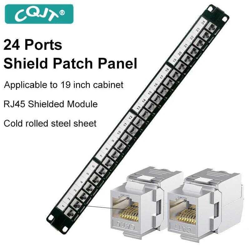 6 1U 19" Inch Rj45 Shielded Module 24 Port Patch Panel Rackmount Wall ...