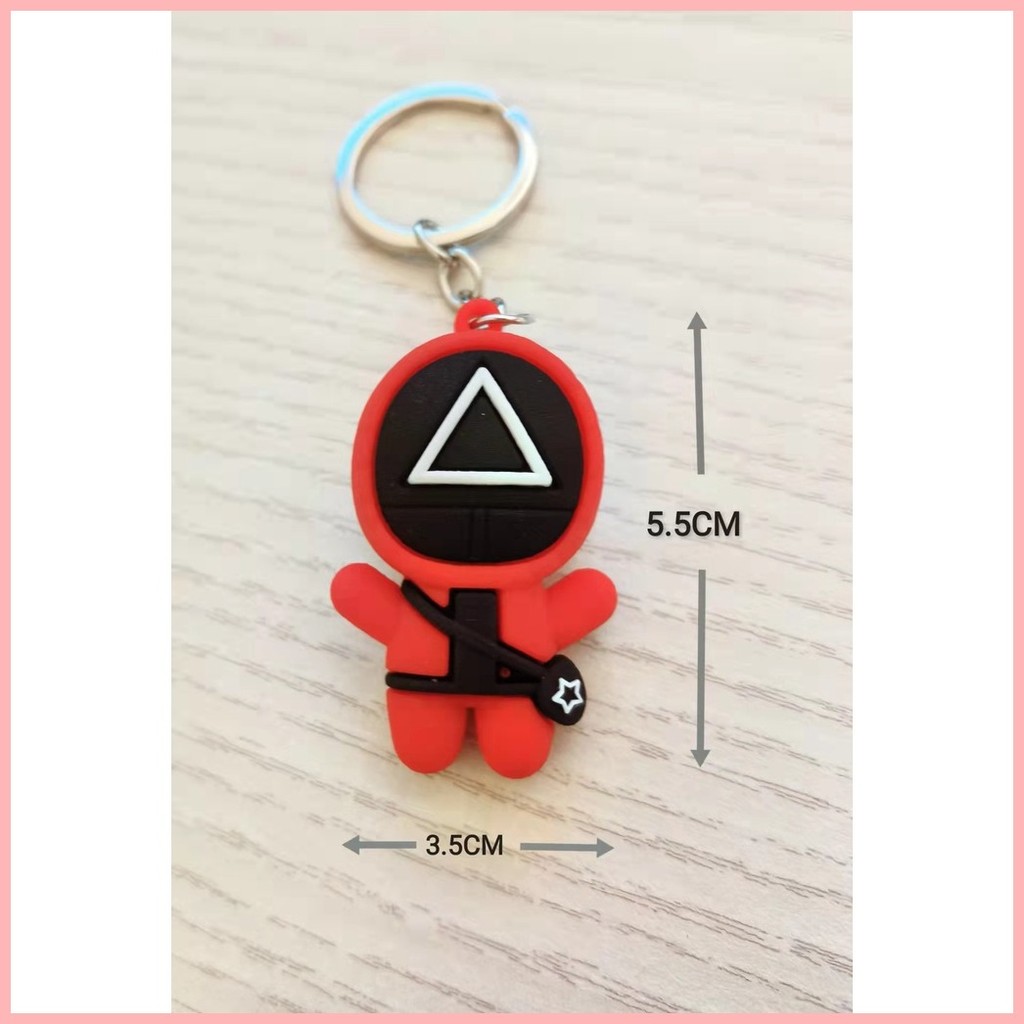 LY.Squid game Key ring Backpack ring Decorative pendant Cartoon Red ...