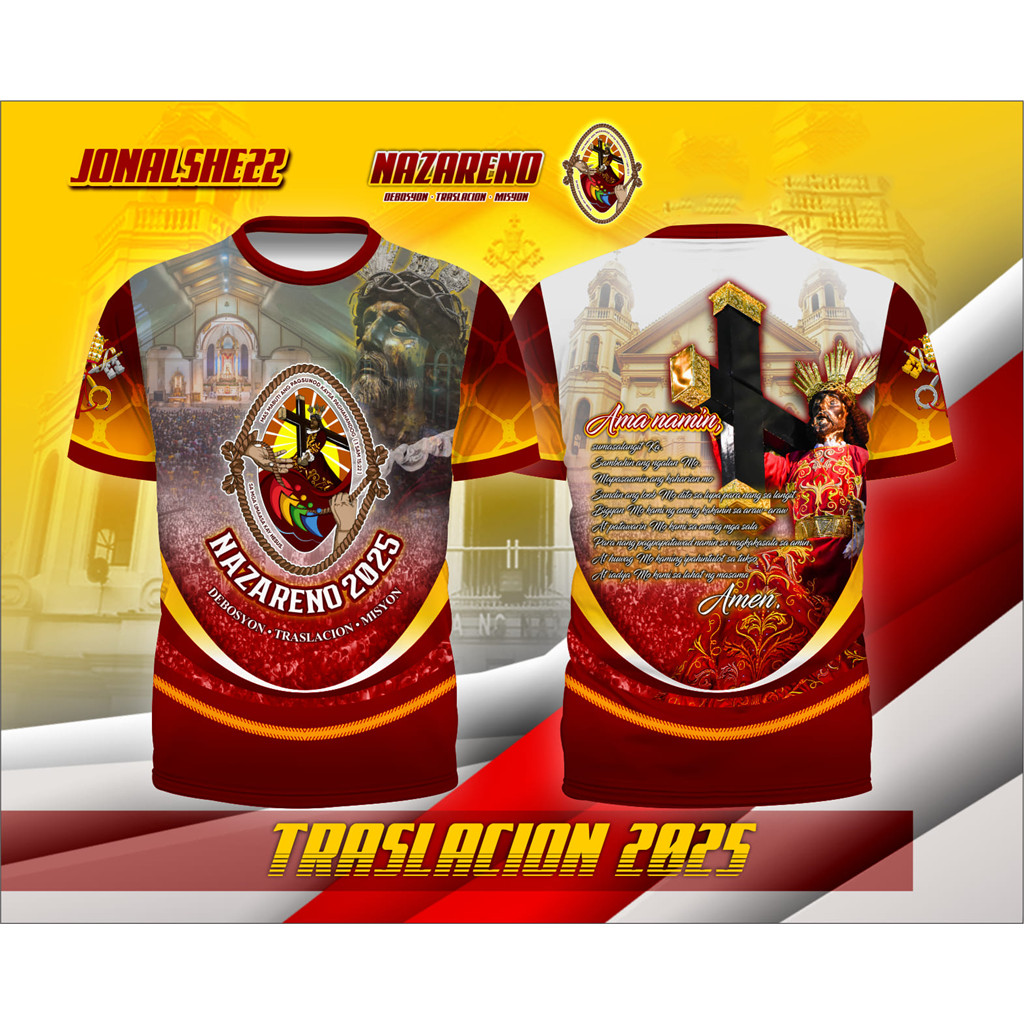 Fully Sublimated 3D Print TSHIRT Nazareno 2025 Debosyon Traslacion ...