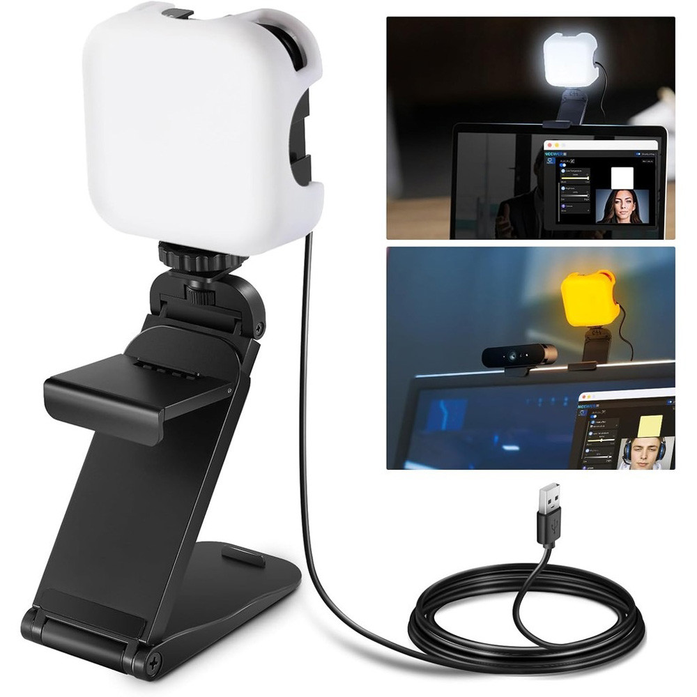 NEEWER PL81 Pro Bi Color Streaming Webcam LED Light with Mac/PC Control ...