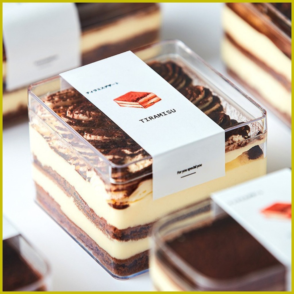 10PCS Acrylic Cake Container For Pastry, Mousse Cake Packaging Clear ...
