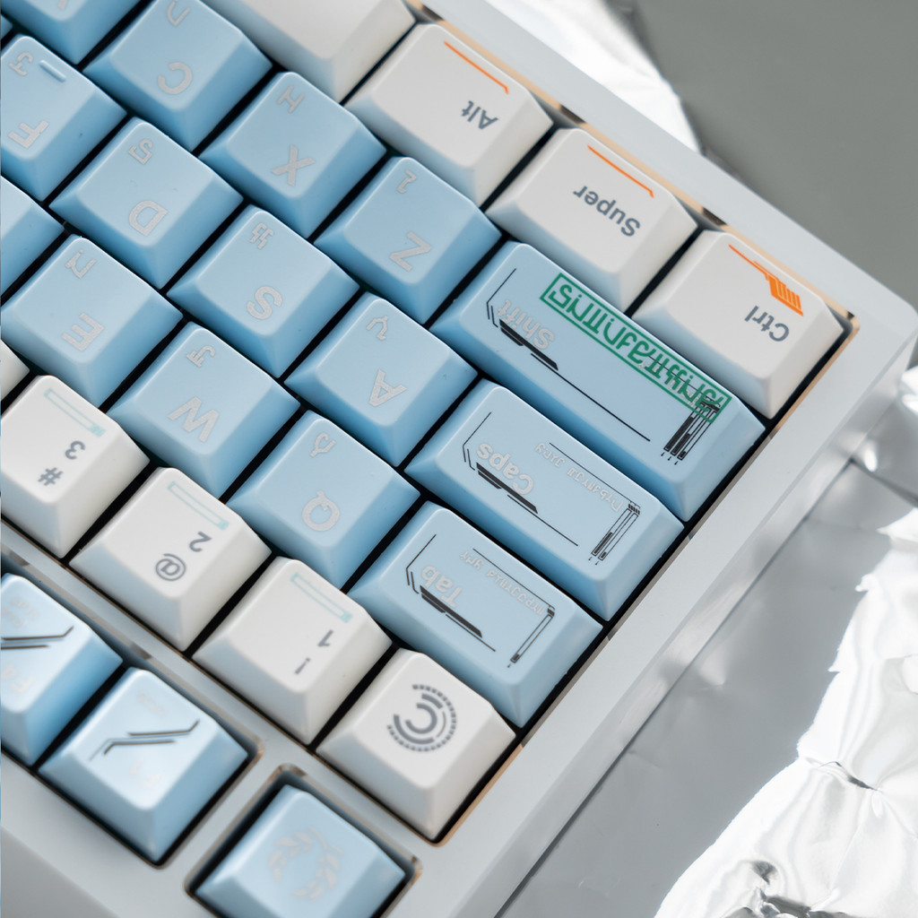Keygenius SpaceStation Keycaps PBT Blue Sliver font Cherry Profile ...