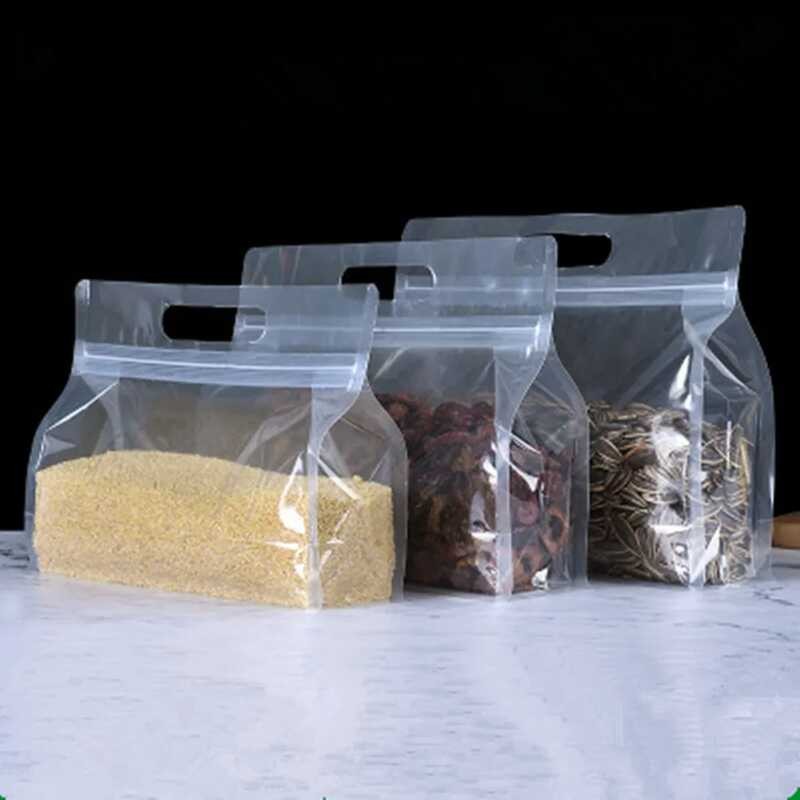 Clear 50Pcs Plastic Wide Zipper Doypack Stand Up Side Gusset Resealable ...