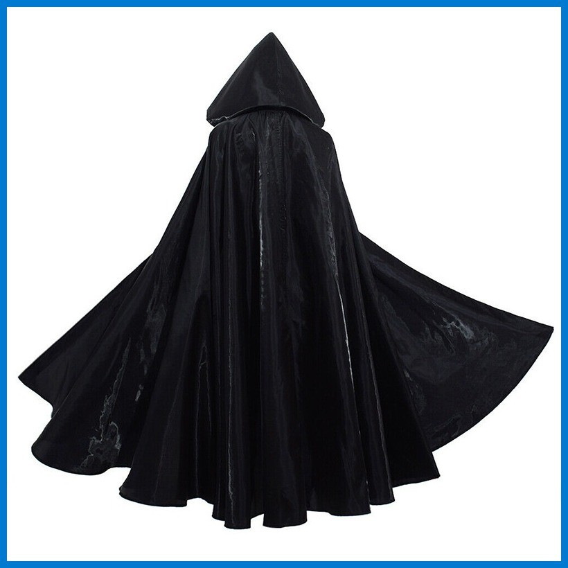 Witchcraft Vampire Robe Hooded Cloak Cosplay Satin Medieval Cloak With ...