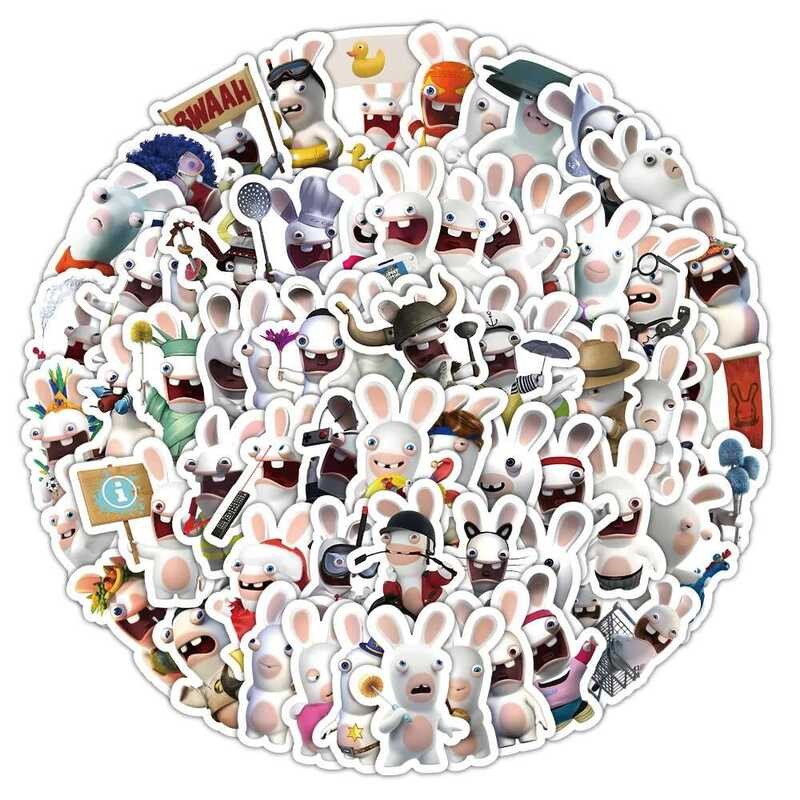 S 10/30/50/104Pcs Rabbids Invasion Cartoon Stickers Animation Decals ...