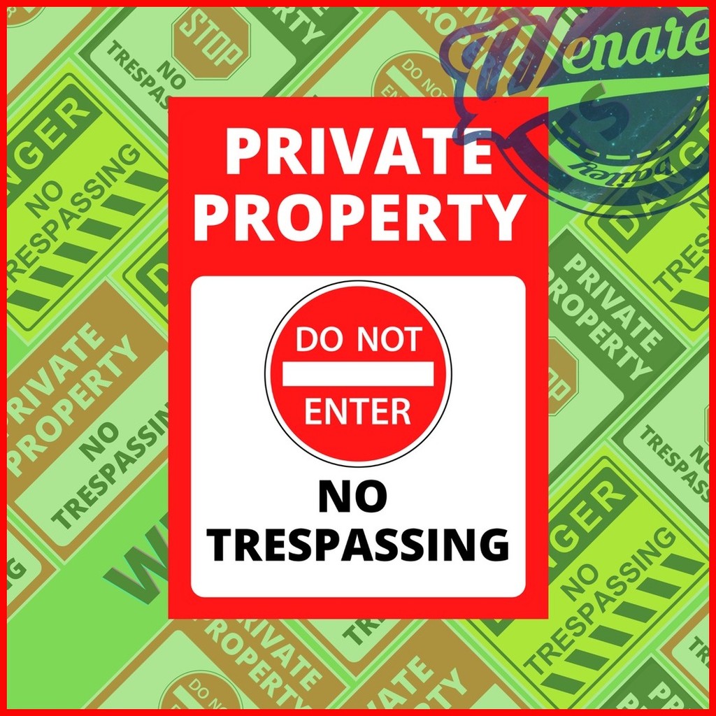 No Trespassing PVC/ Laminated Sign Board A4 Signage Waterproof | Shopee ...