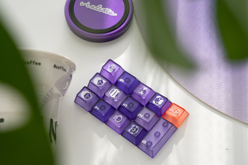 Transparent Foggy Purple Keycaps PC Light Through Cherry Profile keycap ...