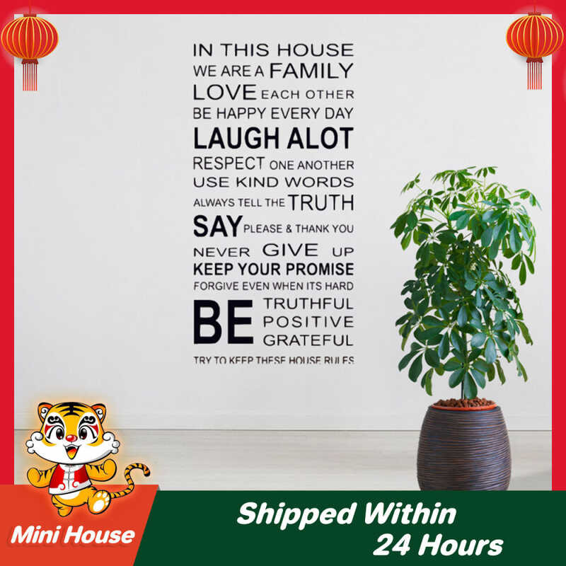 English Proverbs Family House Rules Large Quotes Wall Inspirational ...