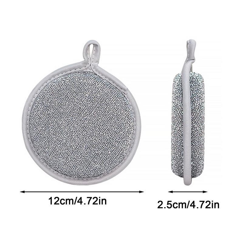 1/3/5PCS Silver Wire Cleaning Sponge - Kitchen Round Scouring Pads ...