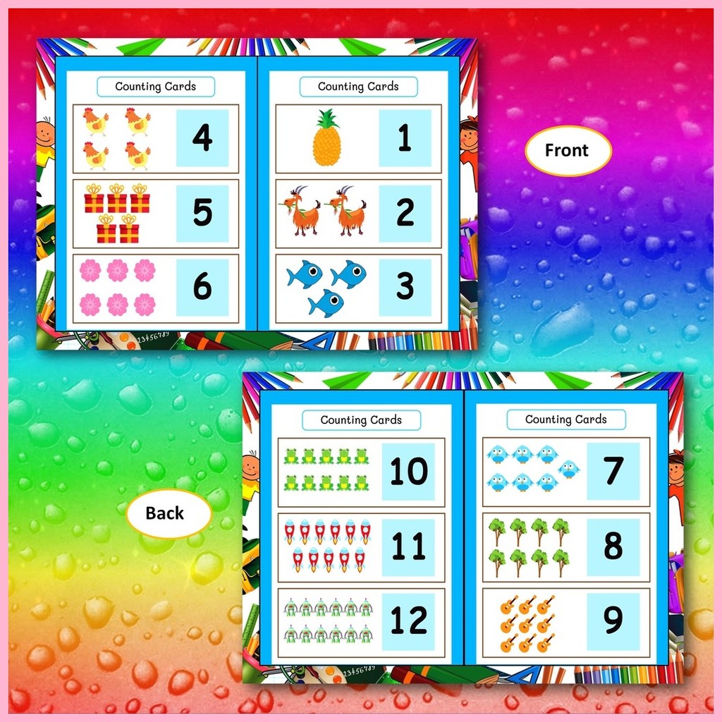 ⊟ Educational chart activity counting number 7pages back to back print ...