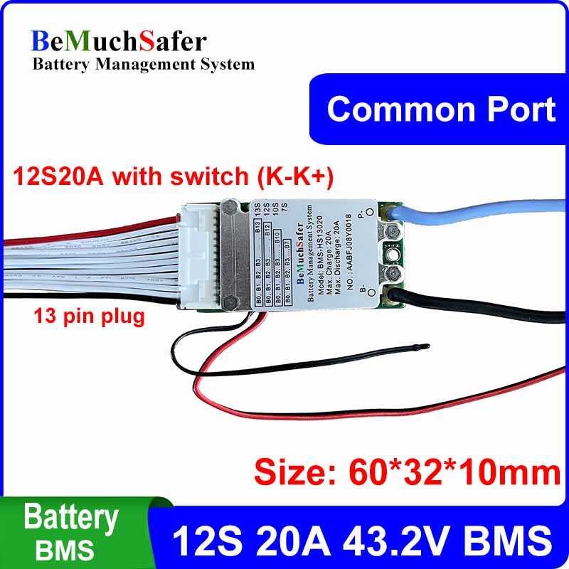 12S 20A 15A 43.2V BMS 12S15a 12S20a Common Port With On/Off Switch ...
