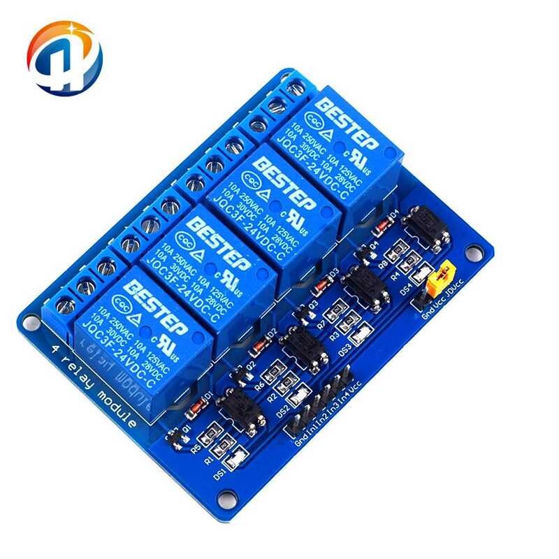 BESTEP 4-channel relay module 24V optocoupler isolation low level ...