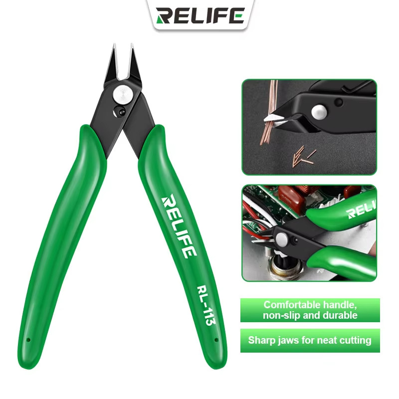 RELIFE RL-113 Precision Diagonal Cutting Pliers Cable Wire Cutter Electronic Repair Hand Tools ...
